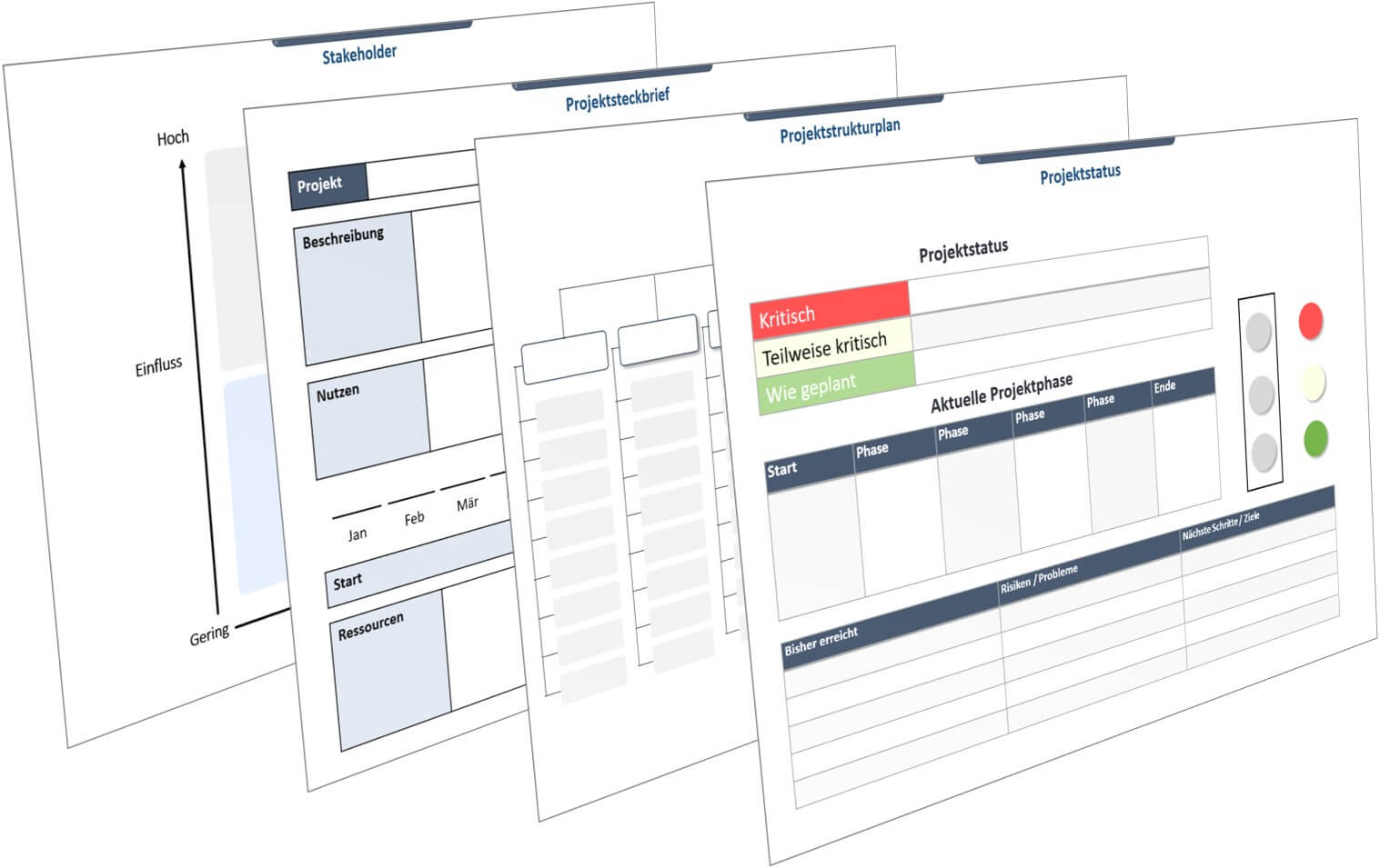 Projektmanagement Vorlagen Download-Set als PDF - Projekt-Vorlage