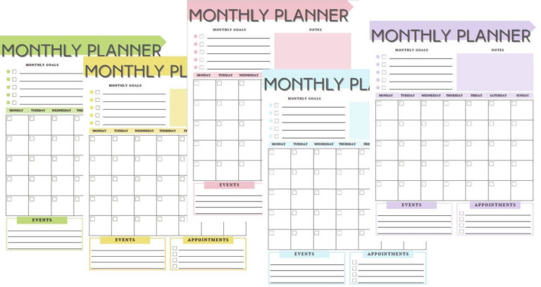 Monthly Planner PDF-Vorlage - Projekt-Vorlage